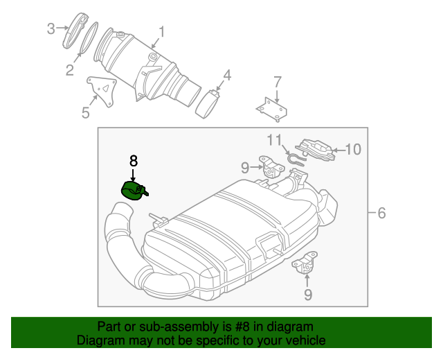 18308608163 - 2014-2020 BMW i8 Converter & Pipe Clamp (18-30-8-608-163 ...