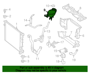 204-500-09-49 - Engine Coolant Reservoir 2008-2023 Mercedes-Benz ...