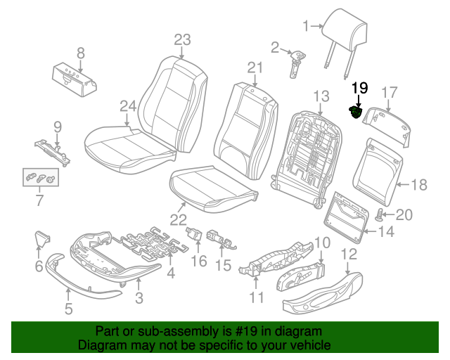 Genuine BMW 52-10-8-175-054 | Seat Back Panel Clip | FREE Shipping on ...