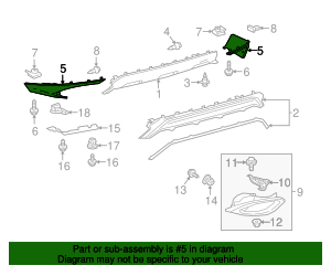 52178-0E010 - Bumper Corner Cover 2016-2019 Lexus RX350 ...