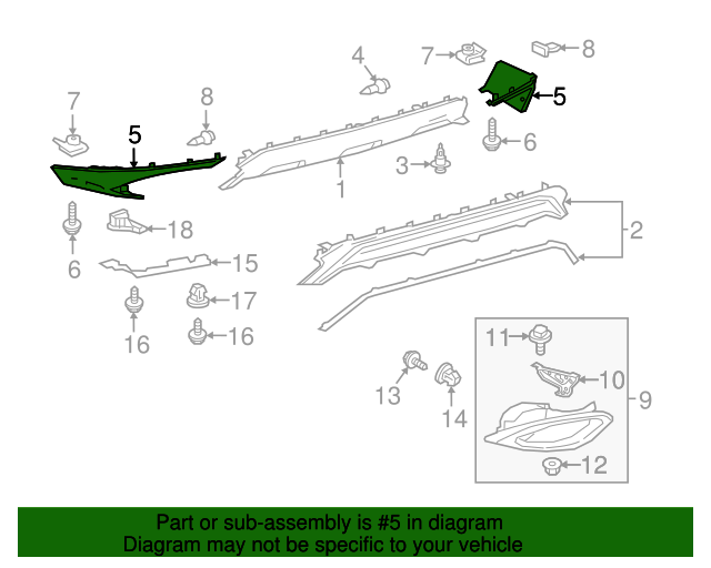 52178-0E010 - Bumper Corner Cover 2016-2019 Lexus RX350 ...