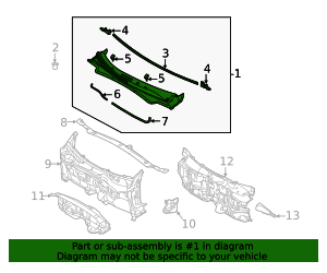 86150-AA000 - Cowl Grille - 2021-2023 Hyundai Elantra | World OEM Parts ...