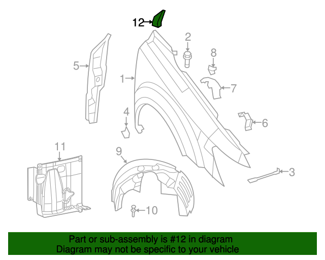 2009-2020 Dodge Journey Fender Molding 5178151AD | TascaParts.com