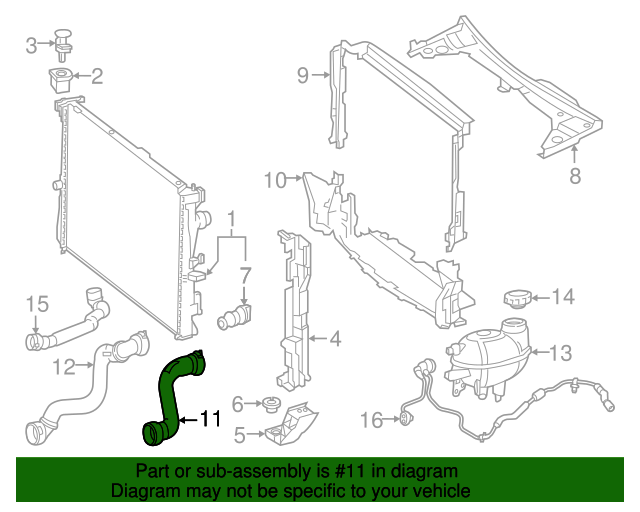 206-501-03-00 - Radiator Coolant Hose 2022-2023 Mercedes-Benz C 300 ...