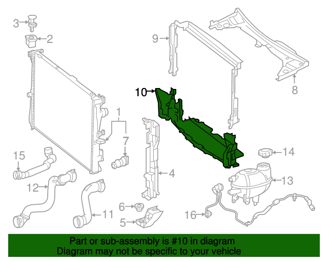 205-505-07-30 - Radiator Support Baffle 2015-2023 Mercedes-Benz ...