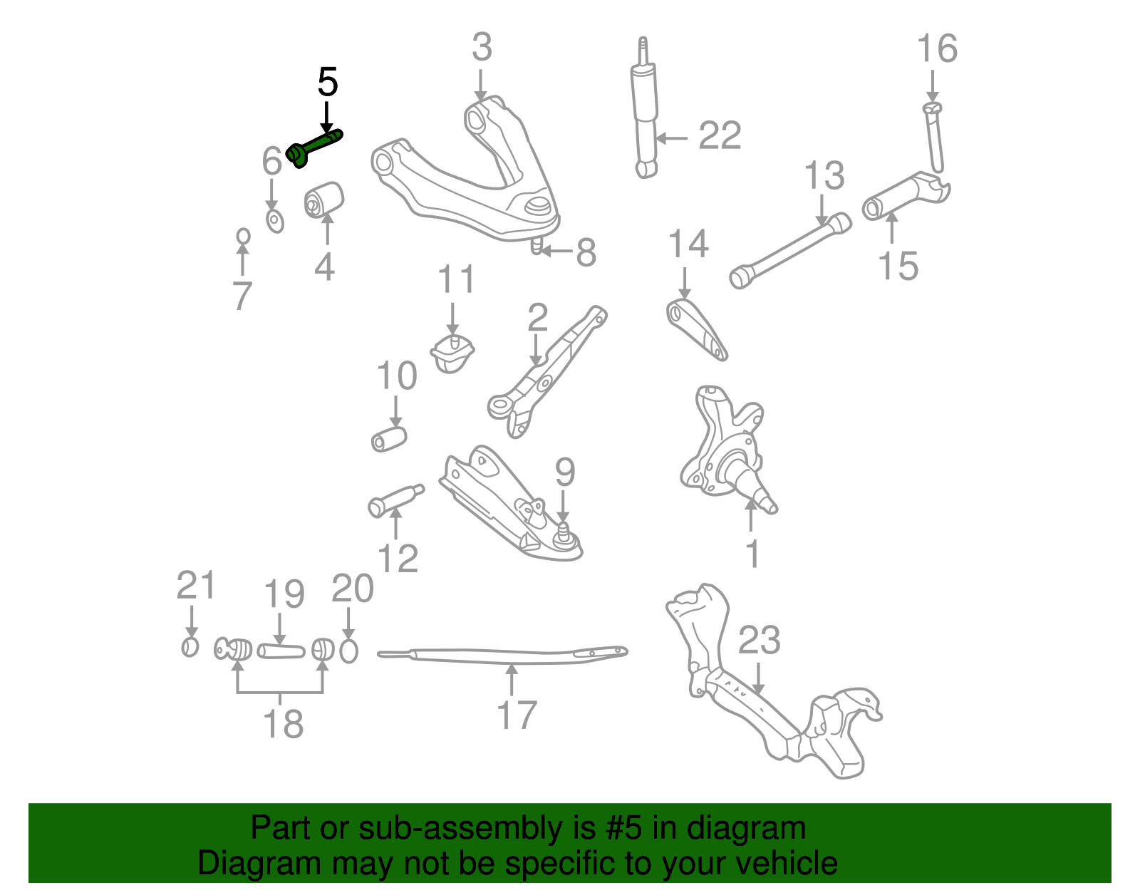 54580-3S500 - Upper Control Arm Bolt - 1998-2004 Nissan | Nissan OEM ...