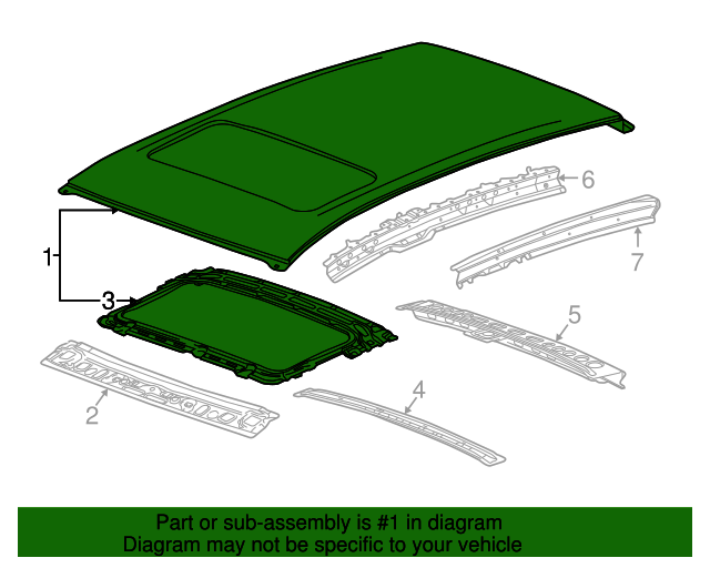 2012-2020 Chevrolet Sonic Roof Panel Assembly with Reinforcement ...