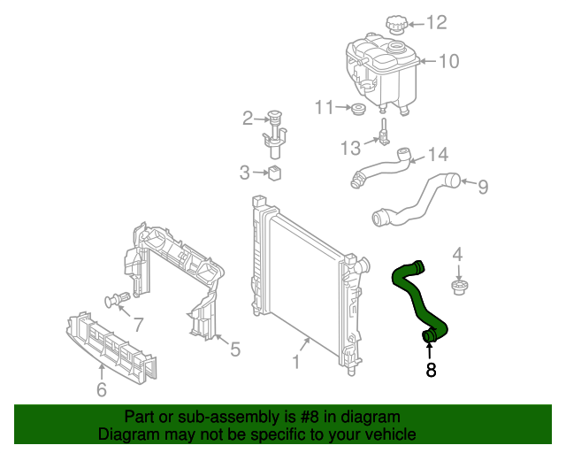 209-501-39-82 - Upper Hose 2007-2009 Mercedes-Benz CLK 350 | Mercedes ...