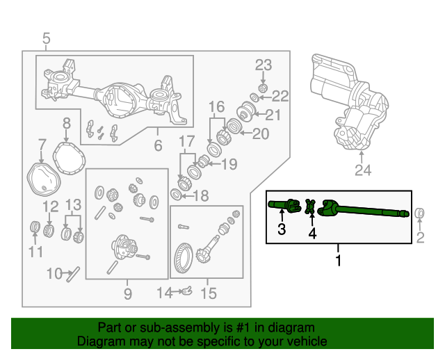 2013-2019 Ram Axle Shaft - Driver's Side (LH) 68449571AA | TascaParts.com