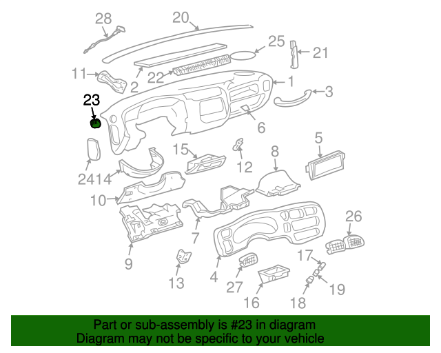 1998-2005 GM Defroster Grille 15029773 | GMPartsDirect.com