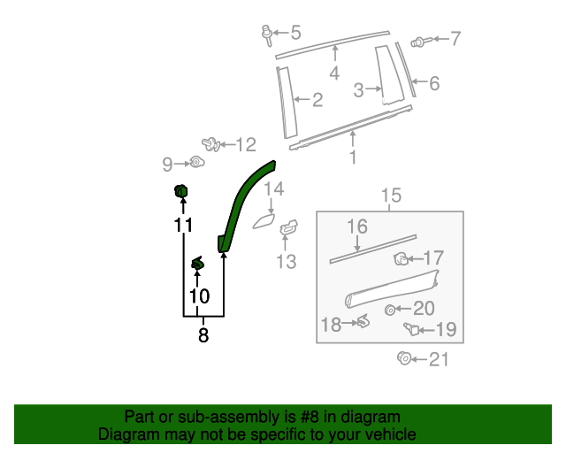 2014-2019 Toyota Highlander Lower Molding 75077-0E010 | OEM Parts Online