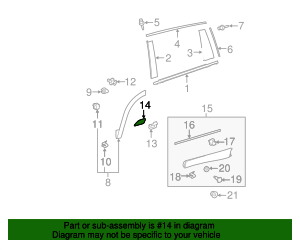 Genuine Toyota Stone Guard part# 75747-0E010 for 2014-2019 Toyota ...