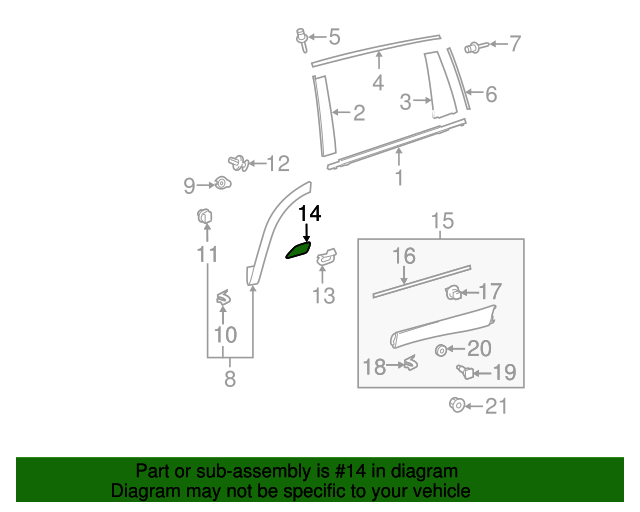 2014-2019 Toyota Highlander Stone Guard 75748-0E010 | Toyota Parts