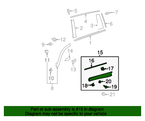 2014-2019 Toyota Highlander Rocker Molding 75075-0E903 | OEM Parts Online