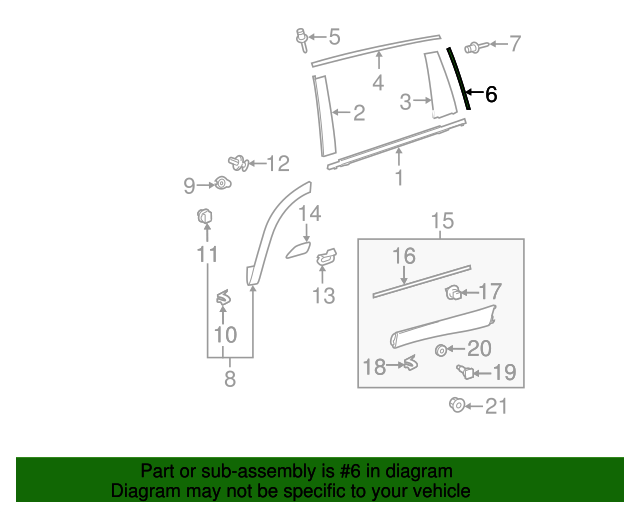 2014-2019 Toyota Highlander Rear Molding 75743-0E040 | Toyota Parts Center