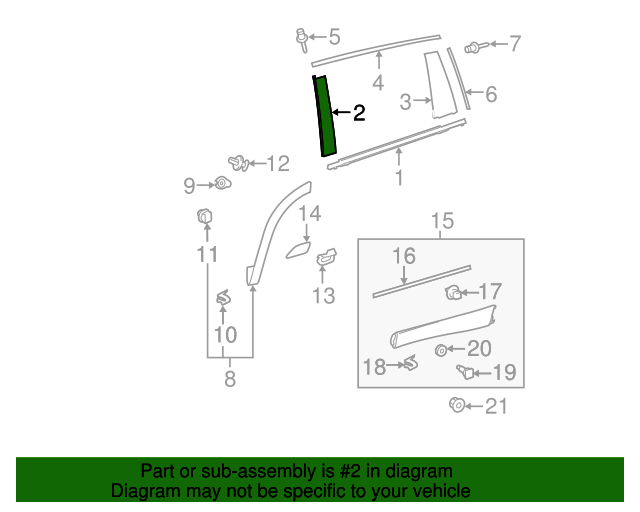 75761-0E021 - Door Applique - 2014-2019 Toyota Highlander | OEM Genuine ...