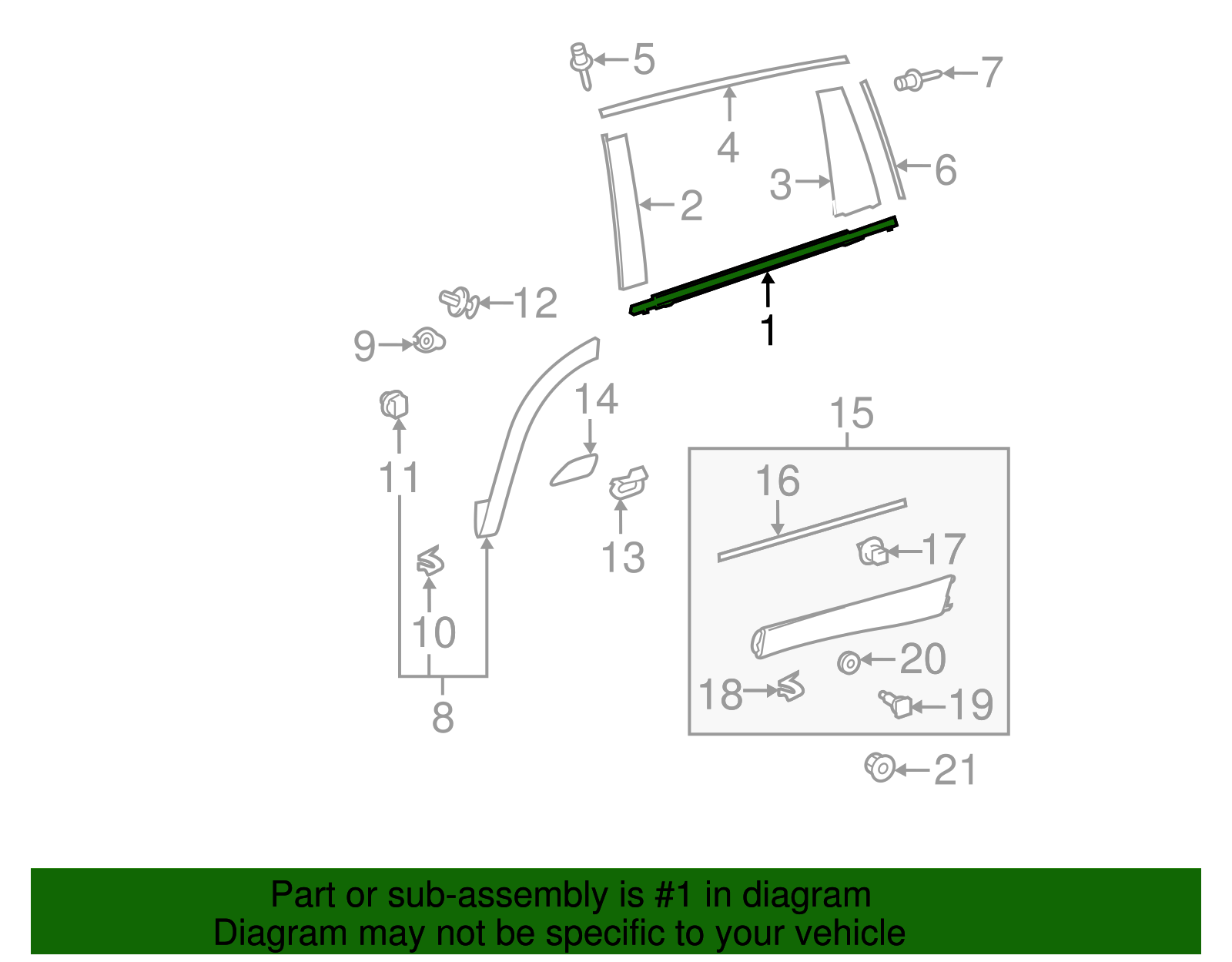 2014-2019 Toyota Highlander 2014-2019 Toyota Highlander - Belt Molding ...