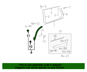 2014-2019 Toyota Highlander Lower Molding 75077-0E010 | OEM Parts Online