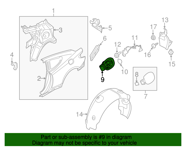2010-2016 Hyundai Genesis Coupe Fuel Pocket 81595-2M000 | OEM Parts Online