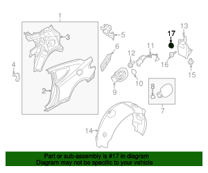 Hyundai - 86825-26000 - Wheelhouse Liner Nut - 1996-2019 Hyundai | OEM ...