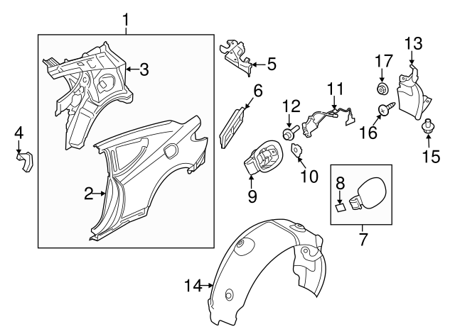 1996-2019 Hyundai Wheelhouse Liner Nut 86825-26000 | OEM Parts Online