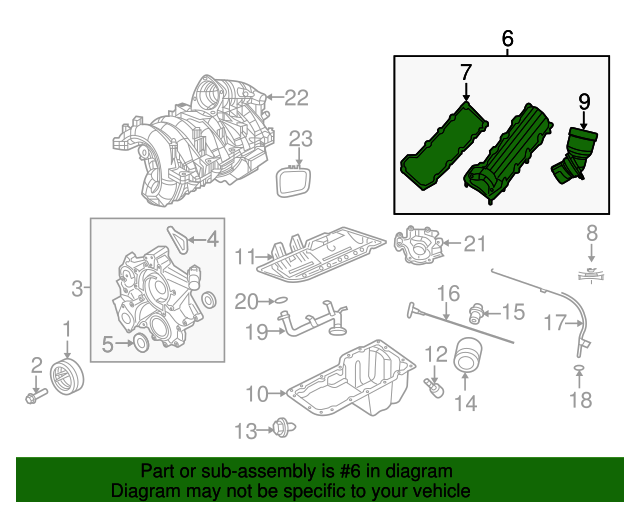 2008-2013 Mopar Valve Cover - Driver's Side (LH) 53022139AB ...