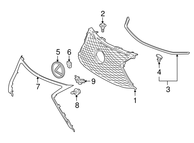 2015-2017 Lexus NX200t Grille Molding 53121-78010 | AutoNationParts.com