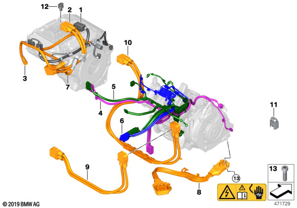 2016-2022 BMW Wiring Harness, Eng Sensoric Module 1 12518661700 ...