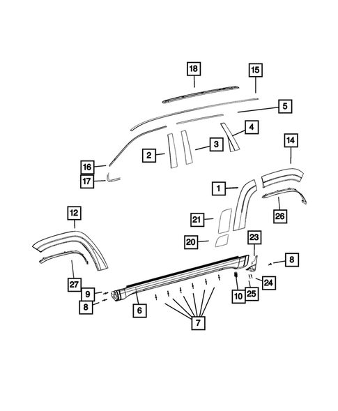 Moldings and Ornamentation for 2022 Jeep Grand Cherokee WK | My Mopar Parts