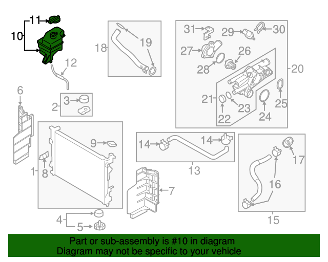 2011-2016 Kia Engine Coolant Reservoir 25430-2T000 | OEM Parts Online