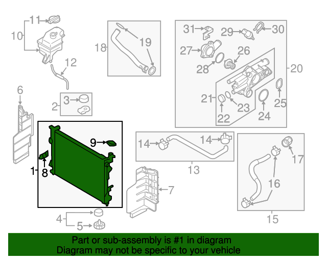 2011-2015 Kia Optima Radiator 25310-3S750 | QuirkParts