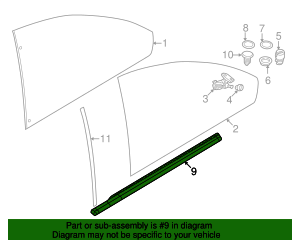 2000-2006 BMW Belt Molding 51367891911 | OEM Parts Online