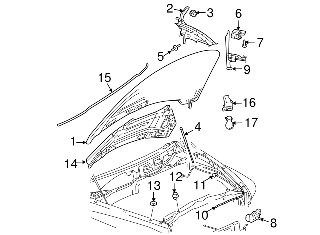 2002-2009 Dodge Hood Panel 55275733AF | TascaParts.com