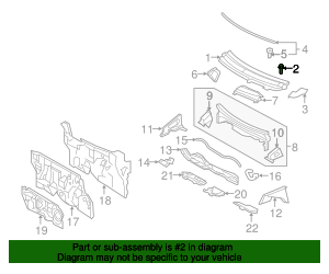Genuine Toyota Cowl Grille Clip part# 90467-09087-22 for 1994-2012 ...