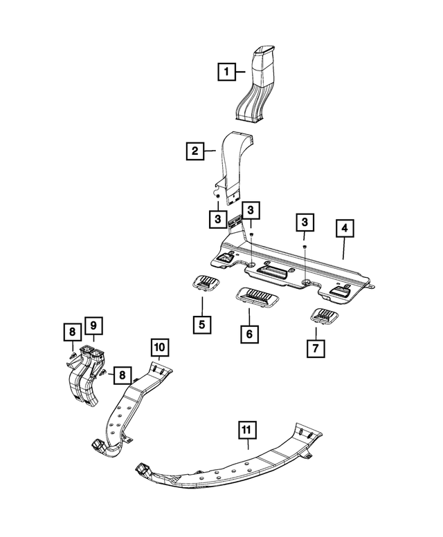 MOPAR GENUINE FLOOR DUCT - 68227714AE - 68227714AE | Mopar Online Parts