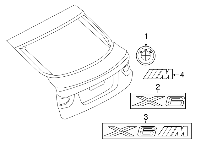 51147318697 - 2015-2019 BMW X6 Nameplate (51-14-7-318-697) | BMW of ...