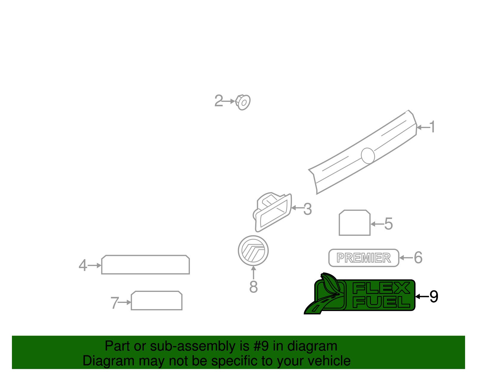 2008-2016 Ford Nameplate 8C2Z-1642528-B | Retail Performance Auto Parts