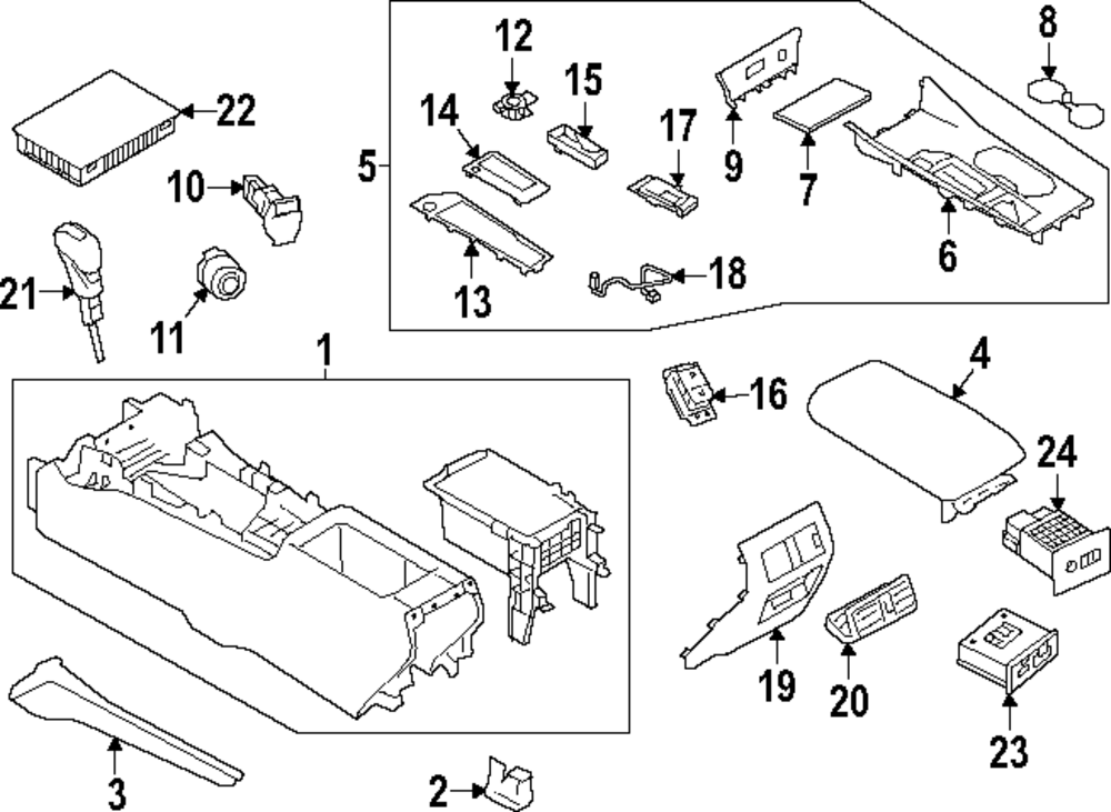 2023-2025 Nissan Altima Upper Console 96941-9HF3B | Nissan Parts Central