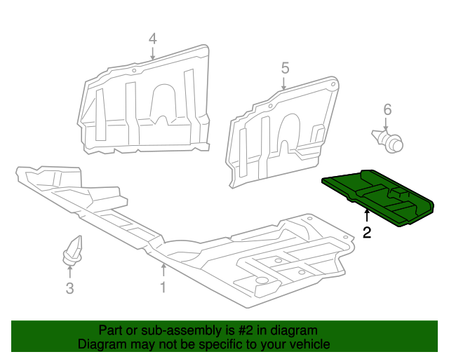 2006-2012 Toyota Radiator Support Splash Shield 51442-0R010 | Toyota ...
