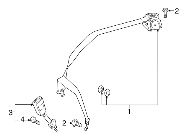 205-860-42-01-9C94 - Rear Belt Assembly 2017-2020 Mercedes-Benz ...