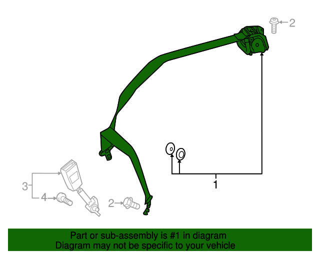 205-860-42-01-9C94 - Rear Belt Assembly 2017-2020 Mercedes-Benz ...