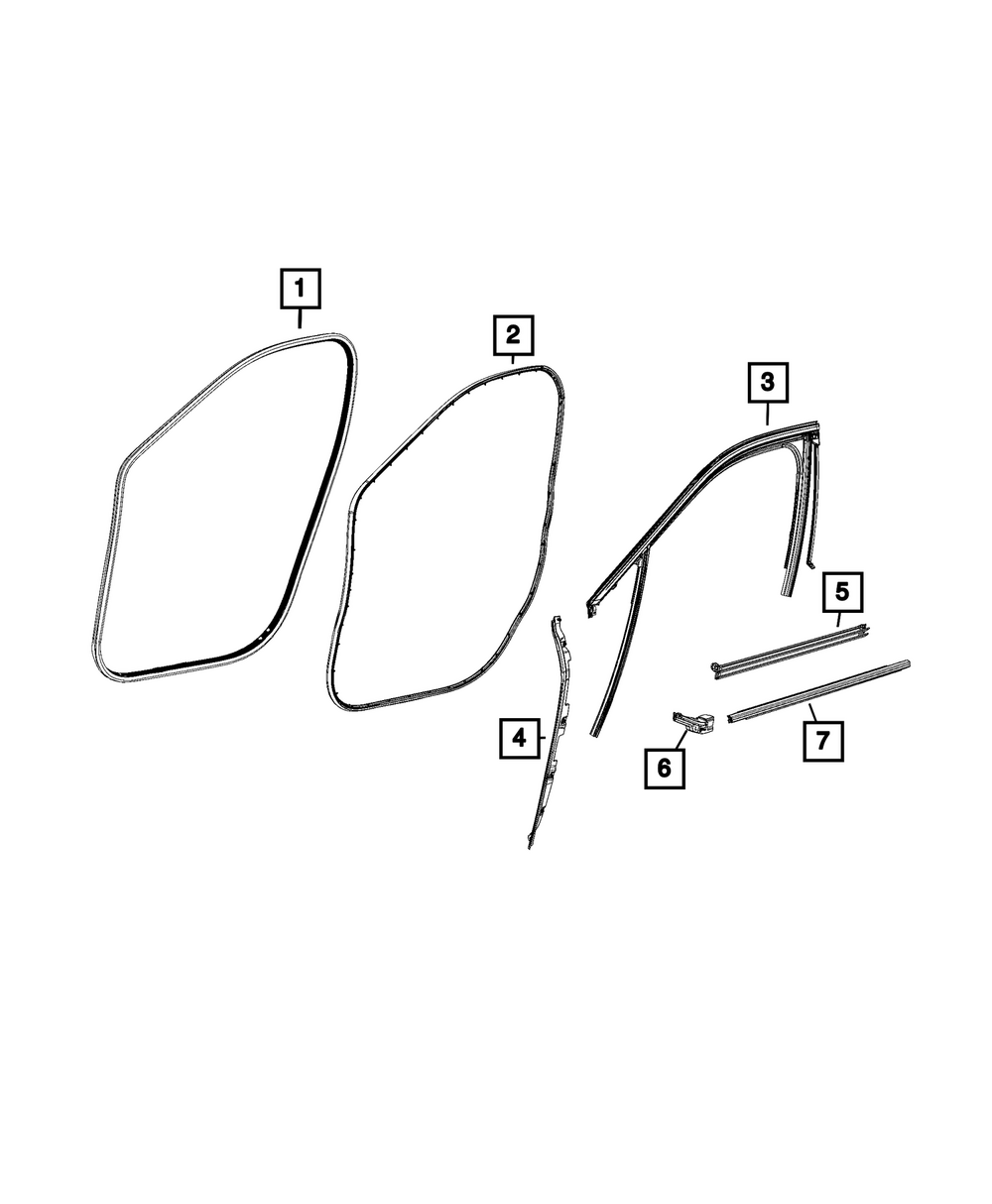 2025 Jeep Wagoneer S Front Door Flush Glass Weatherstrip, Right ...