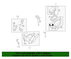 16598-53J0A - Air Cleaner Body Clip 1993-2004 Nissan | Nissan Parts ...