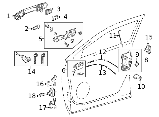 2018-2023 Toyota Interior Door Handle 69205-33140-C0 | Toyota Parts