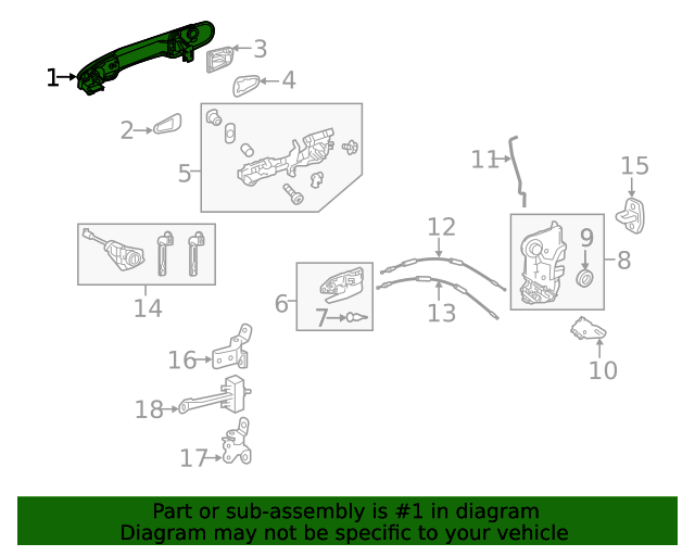 69210-K0010-A1 - Handle, Outside 2021-2022 Toyota Venza ...