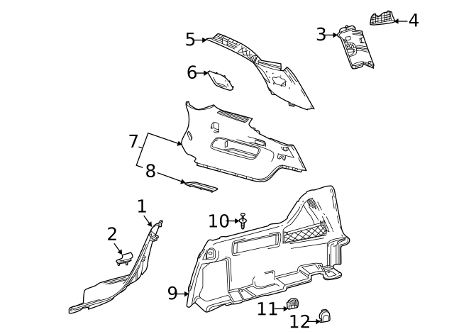 247-690-11-02-9051 - Upper Pillar Trim 2020-2021 Mercedes-Benz GLB 250 ...