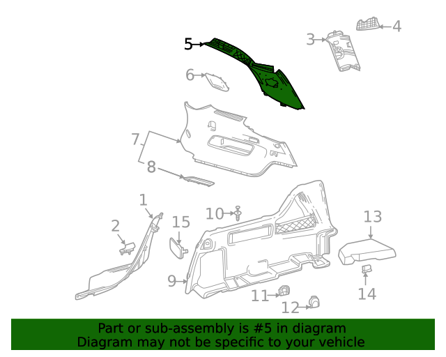 247-690-14-02-9051 - Upper Pillar Trim 2020-2021 Mercedes-Benz GLB 250 ...