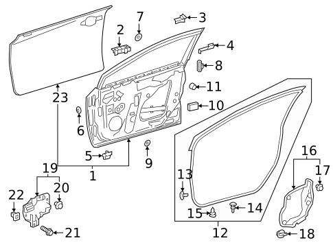 Door & Components for 2020 Toyota Corolla | OEM Genuine Toyota Parts