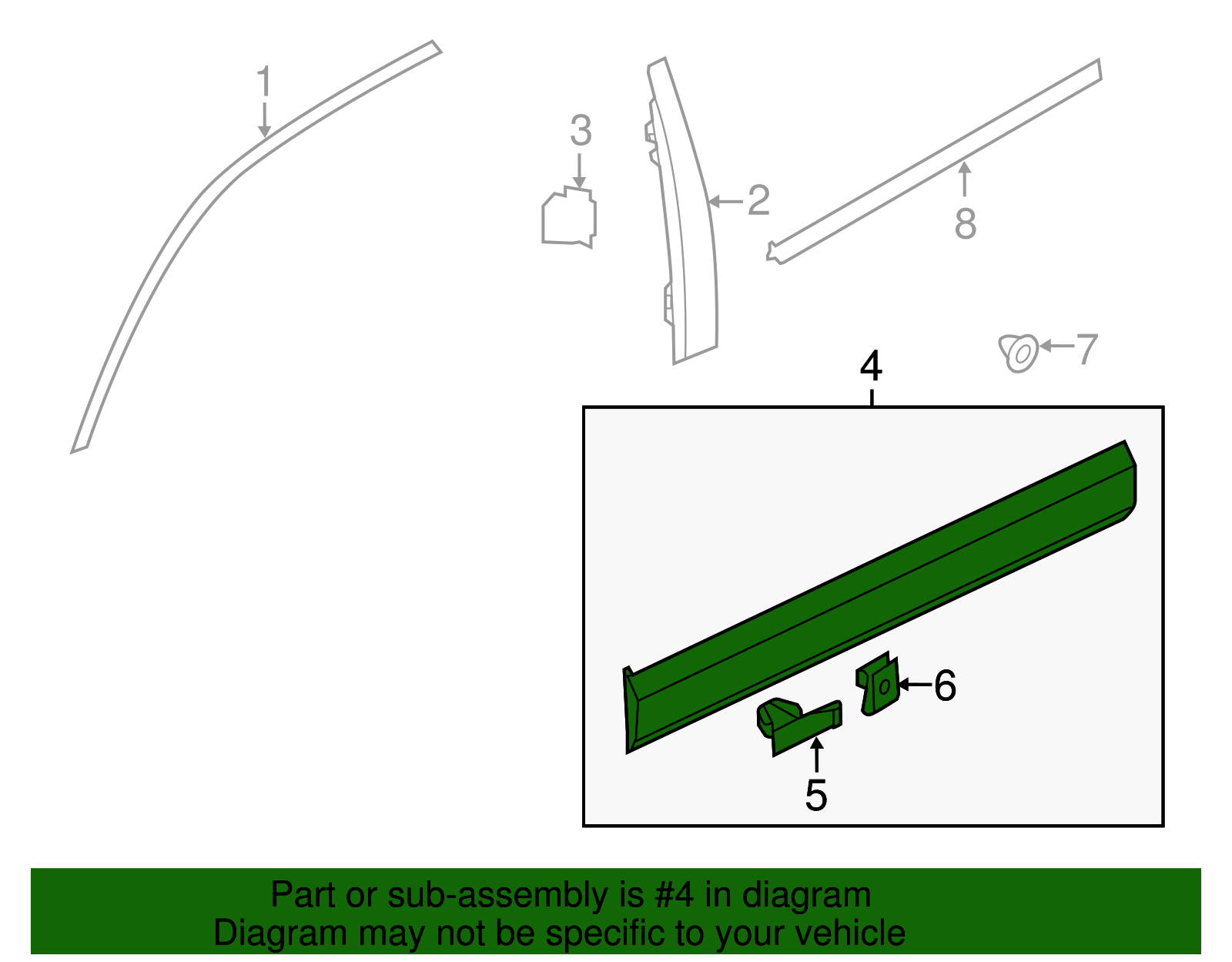2011-2017 Volkswagen Touareg Lower Molding 7P6-854-940-M-GRU | OEM ...