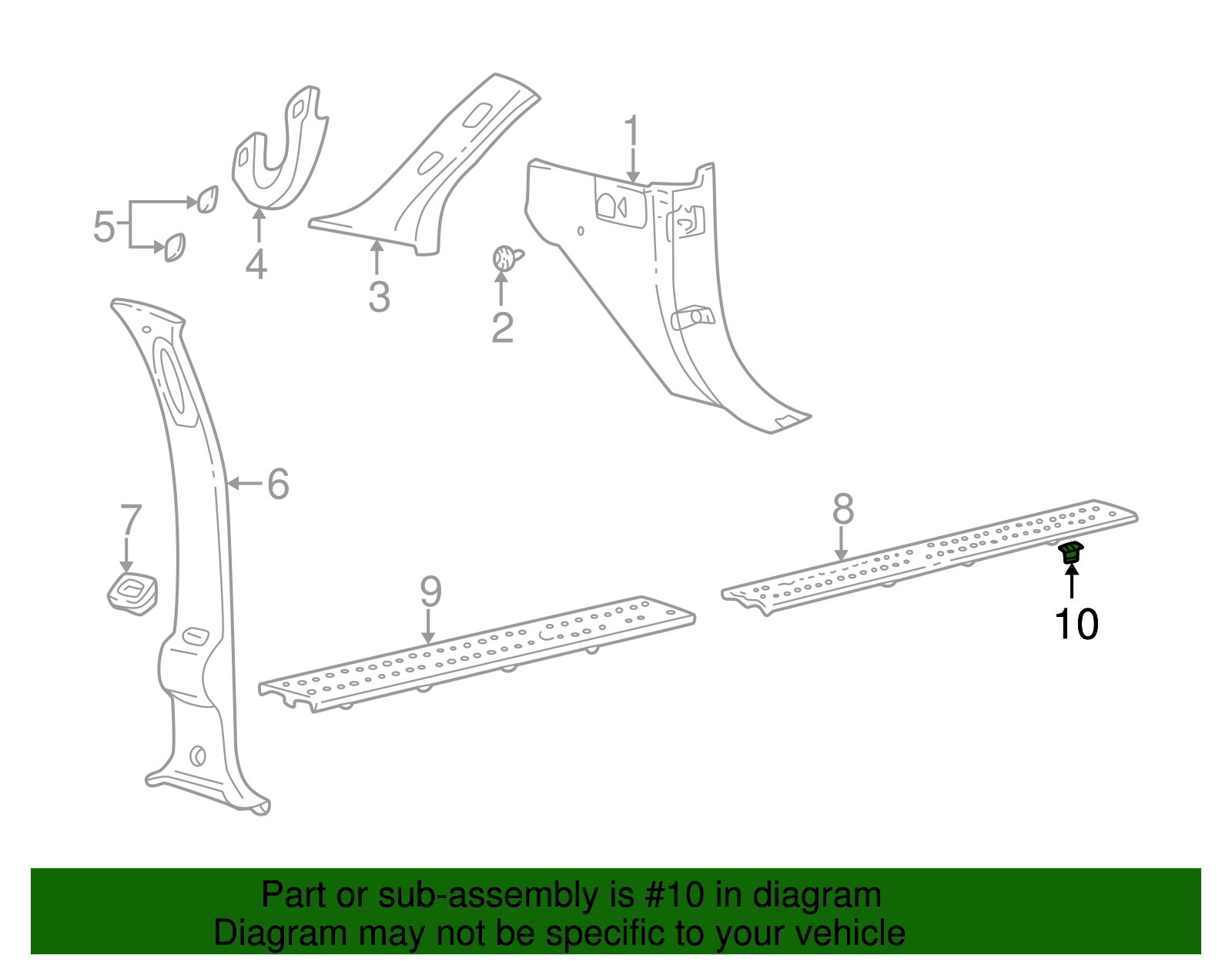 2000-2005 Ford Excursion Scuff Plate Grommet F81Z-2513284-AA ...